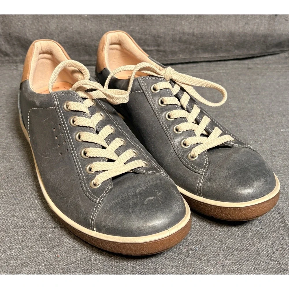 Ecco | Shoes | Ecco Chase Ii Slate Blue Leather Lace Up Sneakers Womens ...